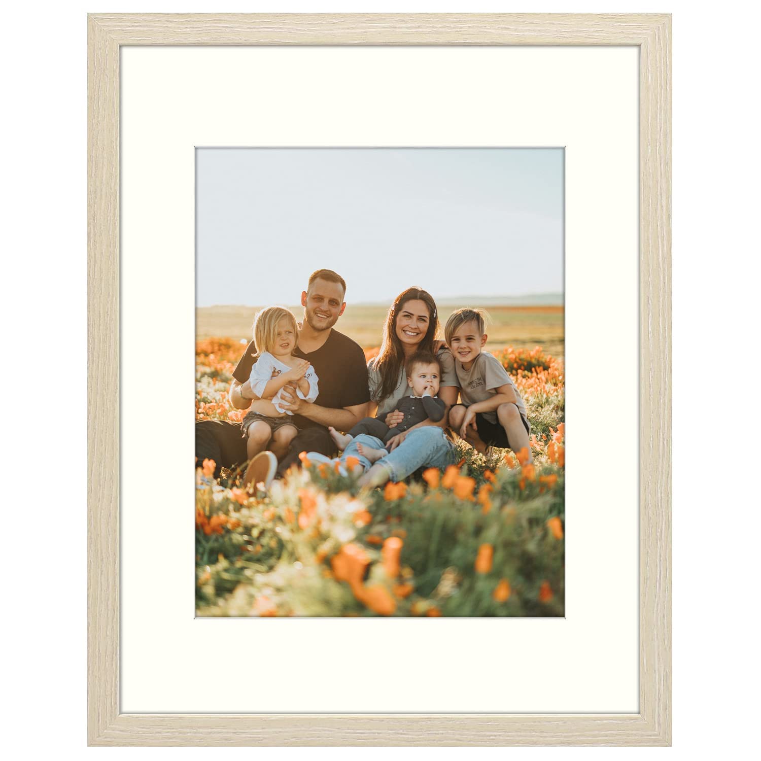 Golden State Art, 11x14 Beige Picture/Shadowbox Frame - Ivory Mat for 8x10 Photo - Sawtooth Hangers for Wall Display - Great for Family Photos, Portraits, Baby Pictures (Beige)