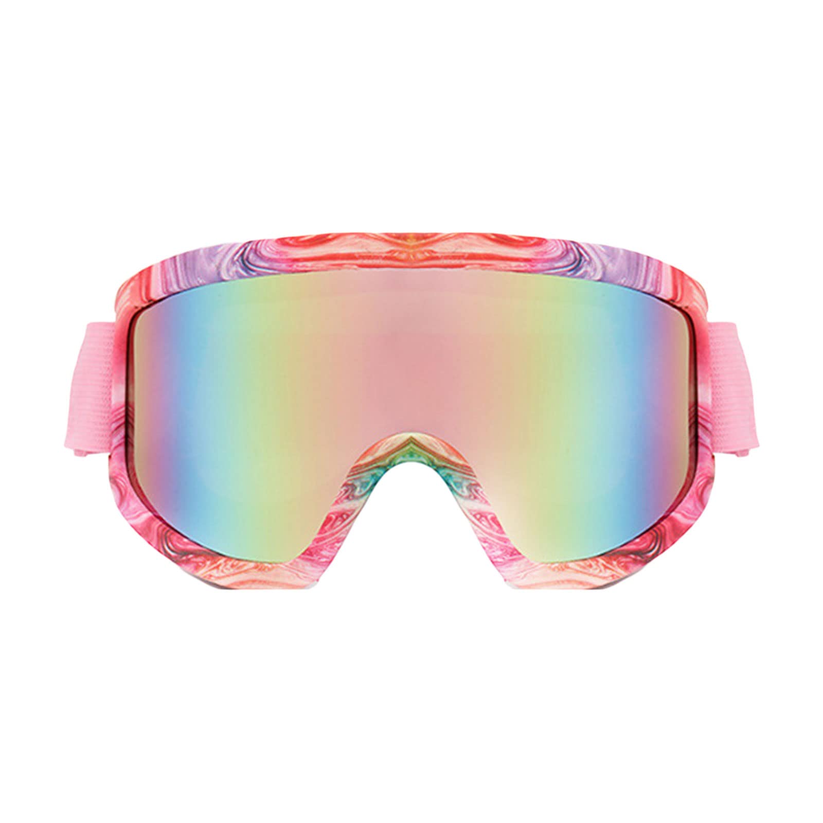 Juaugusep Ski Goggles, Anti-fog Dustproof UV Protection Polarized Over Glasses, Snowboard Goggles Motorcycle Goggles for Men Women (Pink, One Size)
