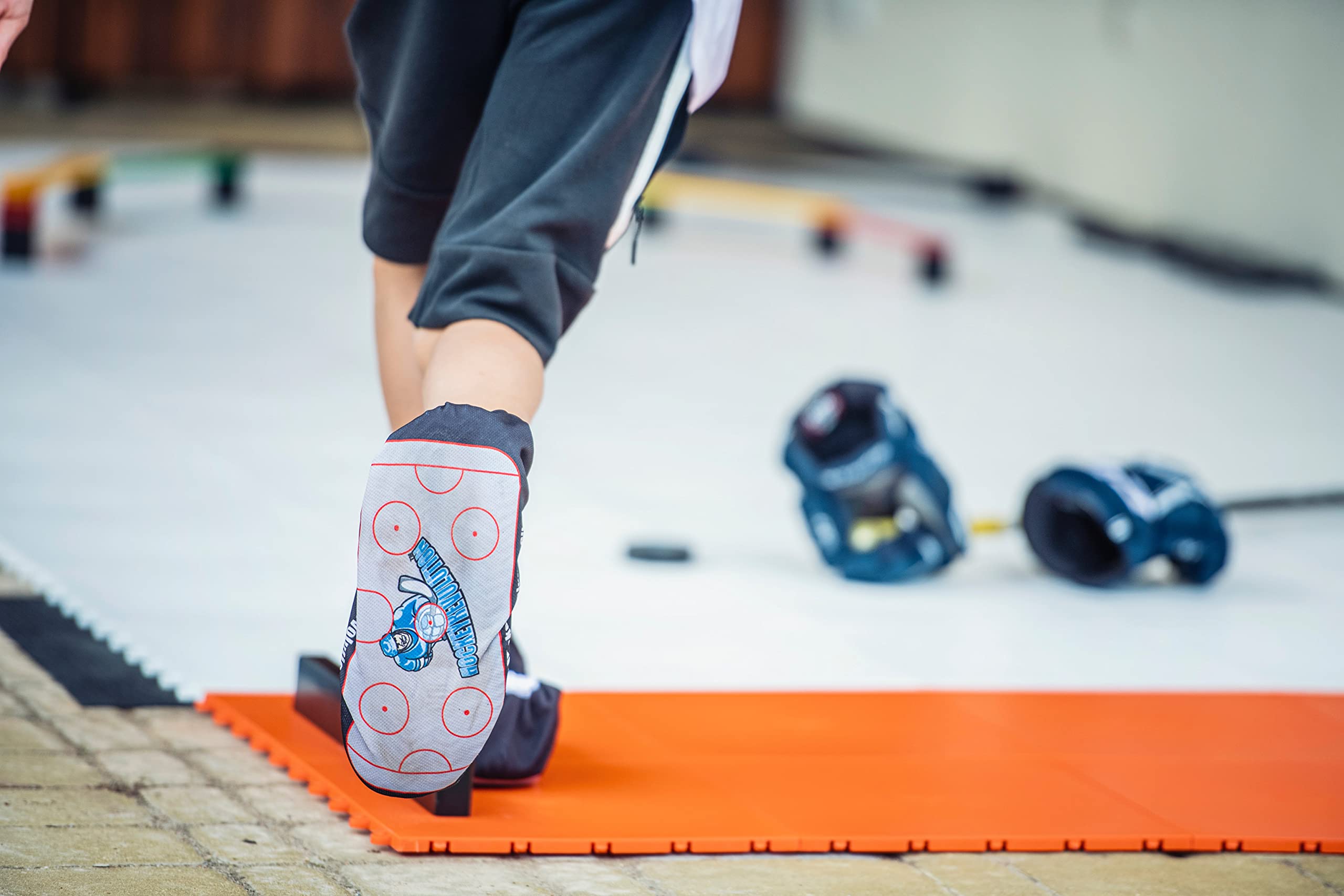 Hockey Revolution Slide Board Booties - Compatible with any Slide Board, Synthetic Ice and Dryland Flooring Tile Surfaces - One Size Fits All