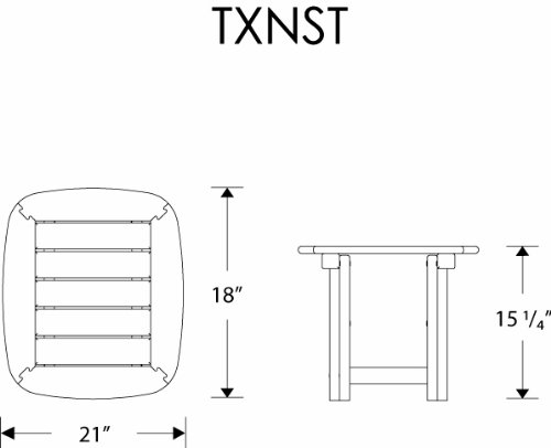 Trex Outdoor Furniture Yacht Club Side Table, 21-Inch by 18-Inch, Tree House