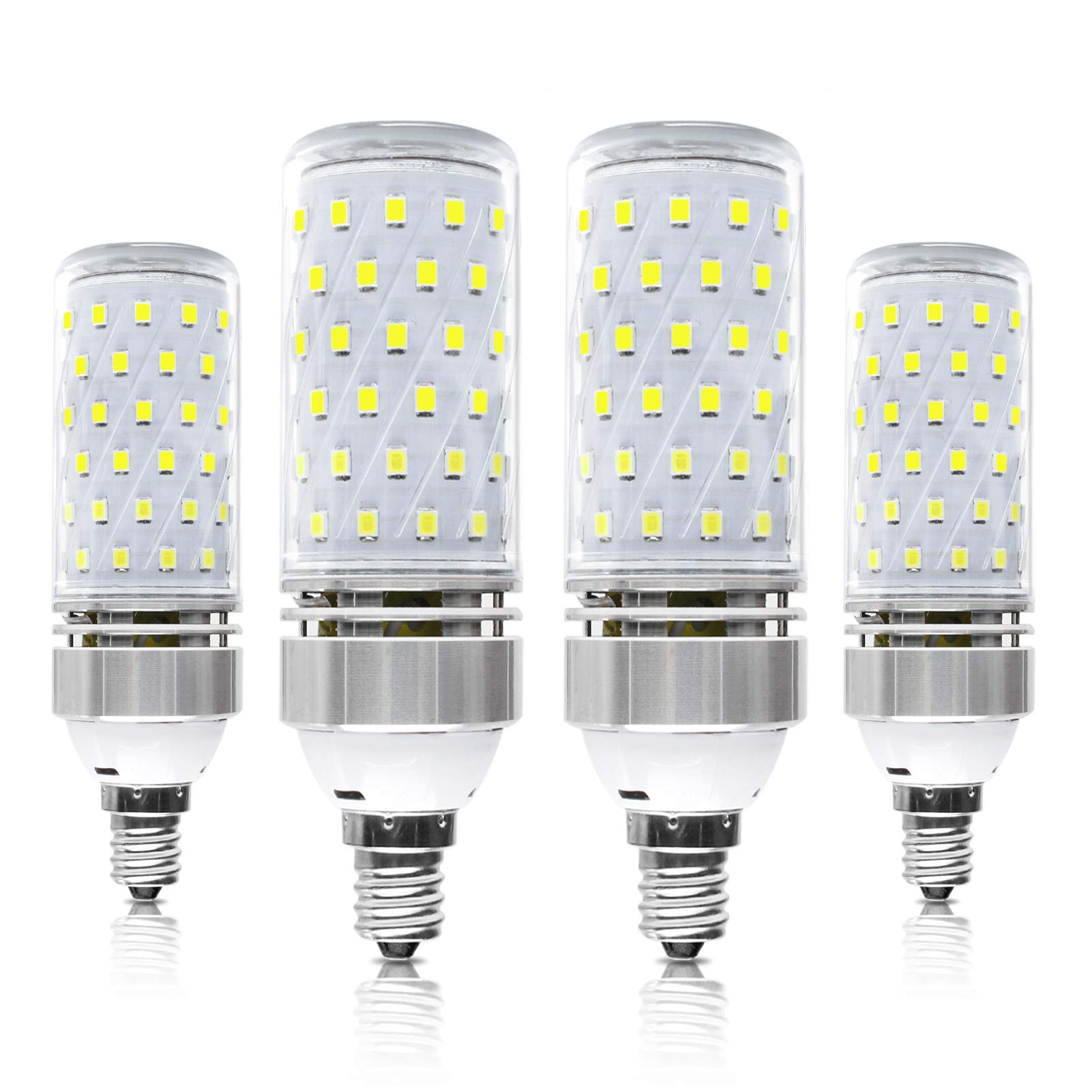 inShareplus E12 LED Corn Bulb 16W LED Candelabra Light Bulbs 1500LM 6000K Daylight White, 120W Equivalent, LED Chandelier Bulbs, Decorative Candle Base Workshop Non-Dimmable LED Lamp (4-Pack)