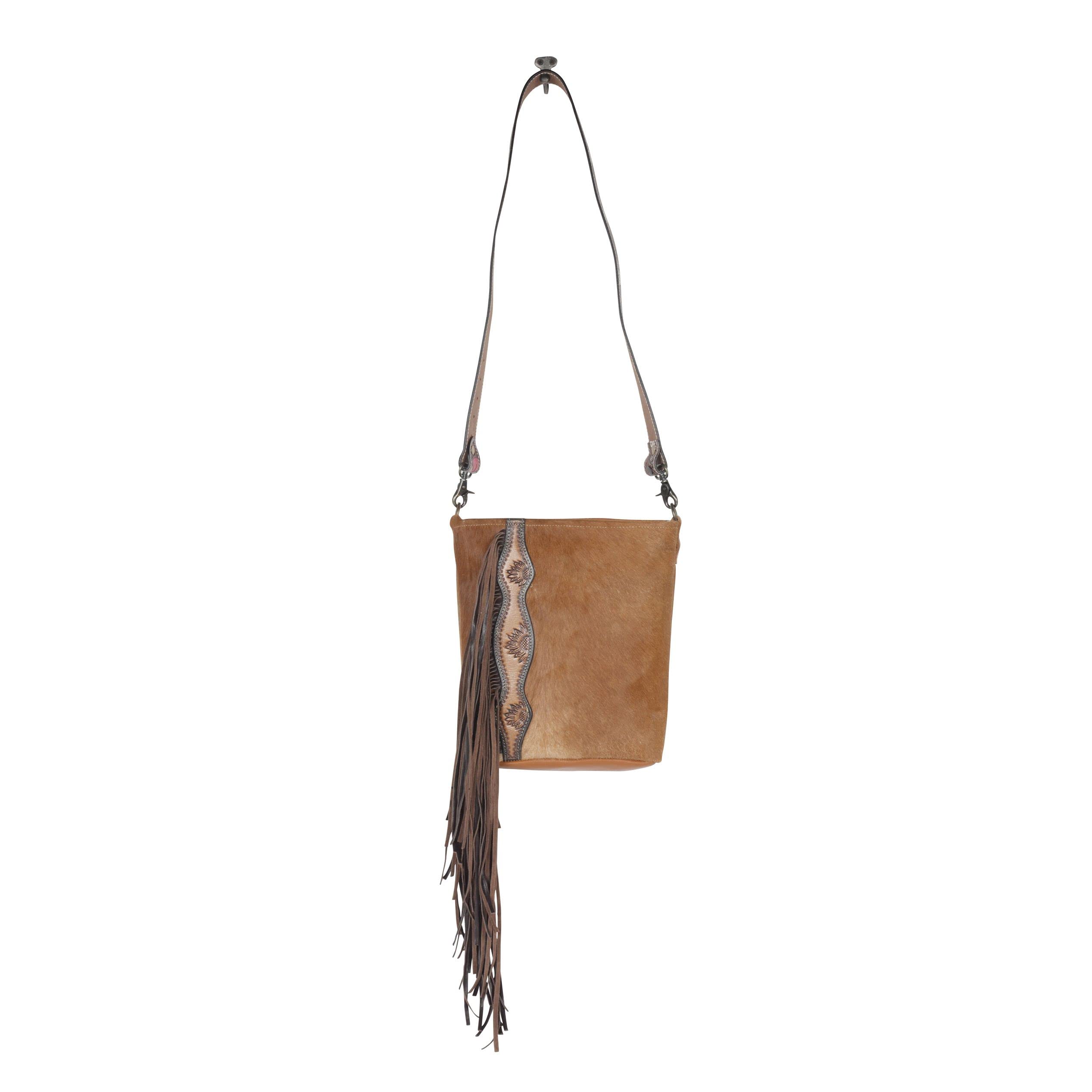 Myra Bag Cappuccino Hand-Tooled Bag S-4356