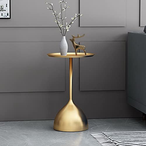 GHGHF Small Tea Table Living Room Sofa Side Table Iron Gold Small Round Table Corner Table (Color : Black+Black)