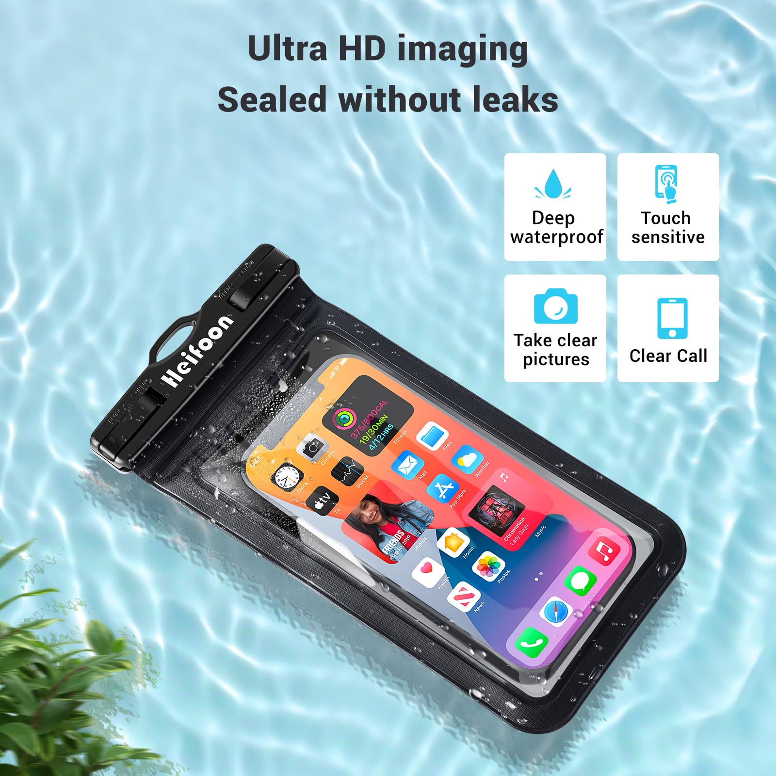 Heifoon Universal Waterproof Phone Pouch Cellphone Dry Bag Case with Lanyard for iPhone 15 14 13 12 Pro Max Xs Max XR X 8 7 6S Plus SE, Galaxy S22 S21 S20 S10 up to 7.0ββ