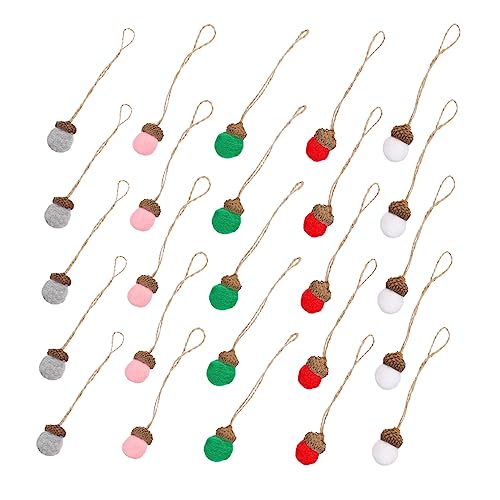 RUNROTOO 30pcs Christmas Acorn Ball Christmas Tree Decorations Christmas Decor Christmas Ornaments Felt Hanging Decorations Felt Acorn Ornament Fake Christmas Nutty Gift Colorful Wool Felt