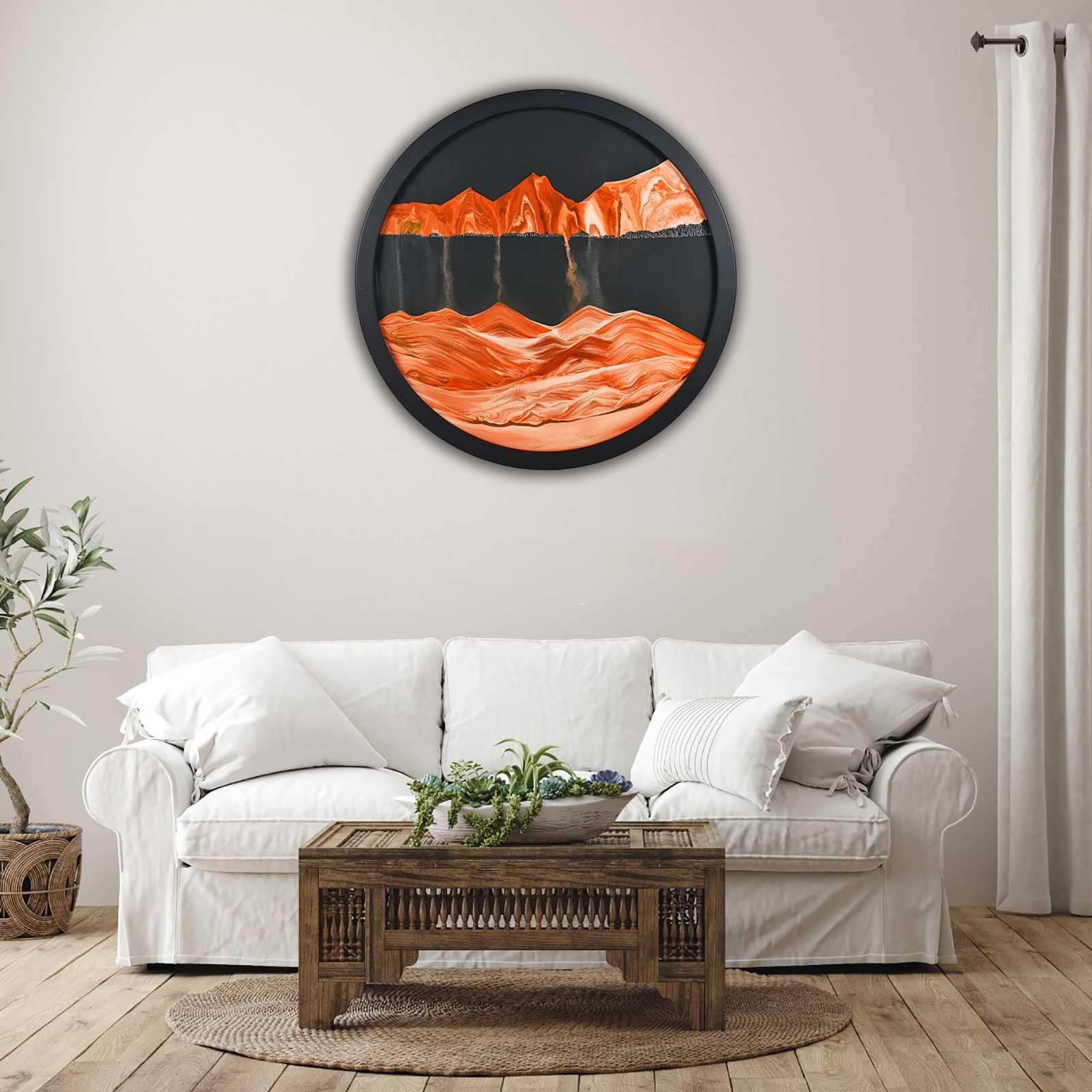 Moving Sand Art Picture, 3D Moving Sandscapes, Wall Art Decoration, Glass Crafts, Dynamic Sand Art Decor for Home and Office