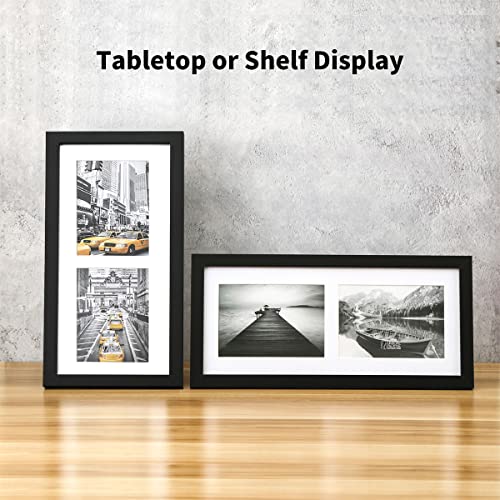 UMICAL 5x7 Picture Frame bundle with 8x8 Picture Frames Set of 2 Display 6x6 or 4x4 Pictures with Mat