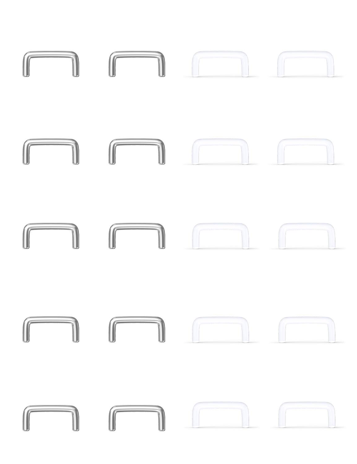 Ftovosyo 20PCS 16G Clear Bioflex Septum Rings Retainers Acrylic & Surgical Steel Septum Piercing Jewelry for Women Men Plastic Silver-tone