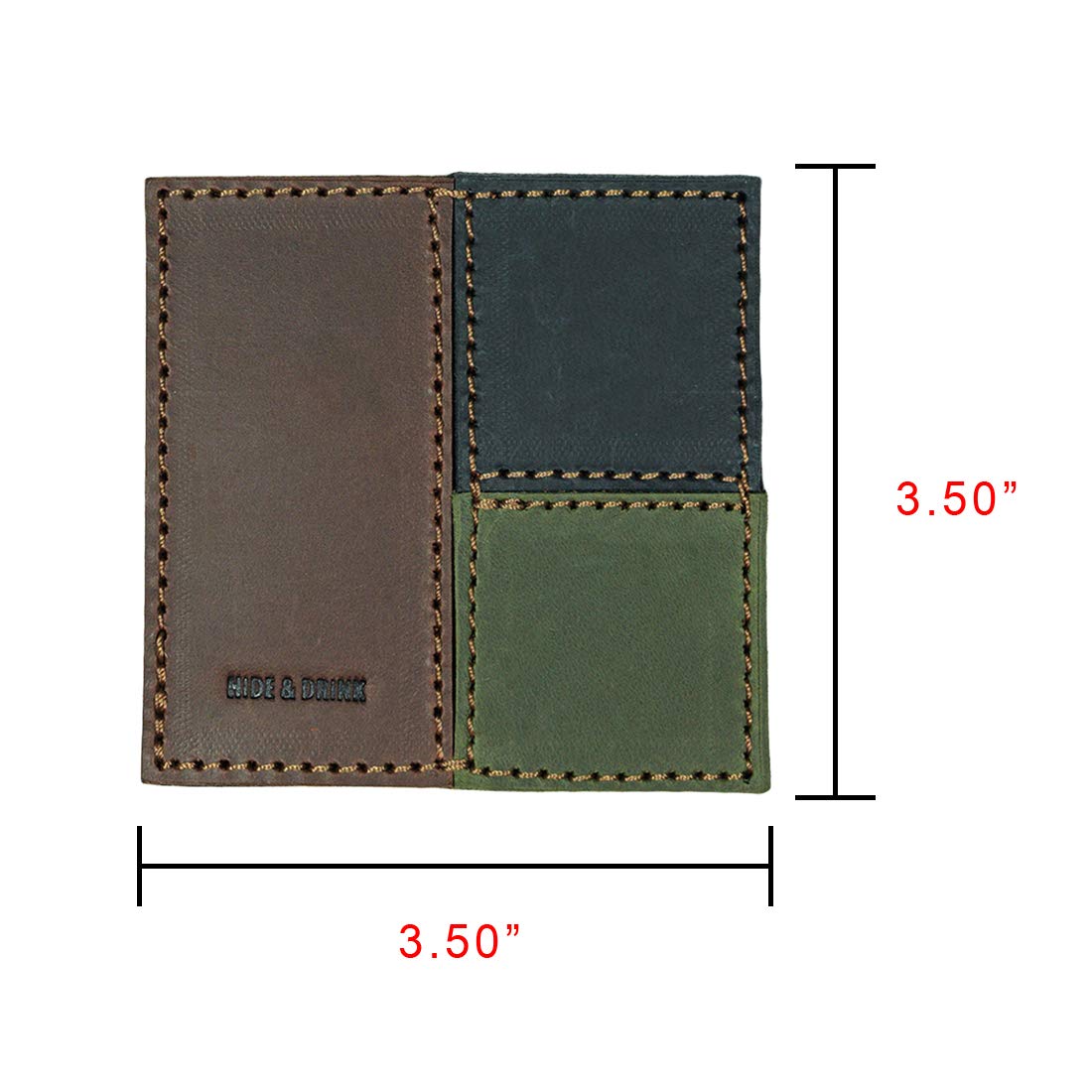 Hide & Drink, Thick Leather Mosaic Coasters (6 Pack), Furniture Protection, Home & Office Accessories, Handmade :: Multicolor