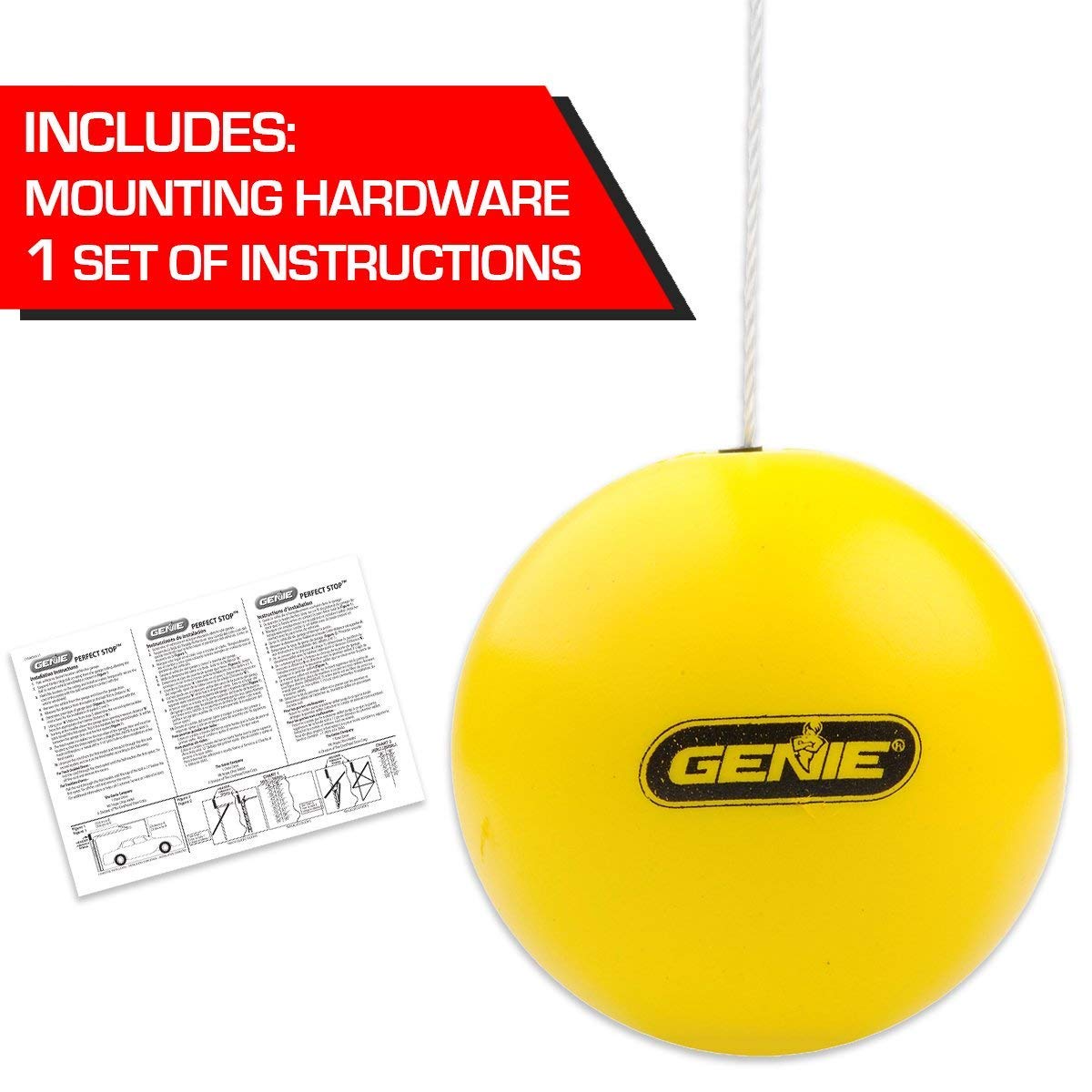 Genie GPS-R Stop Perfect Every Time Parking Guide System, one Size, Yellow, 1 Count (Pack of 1)