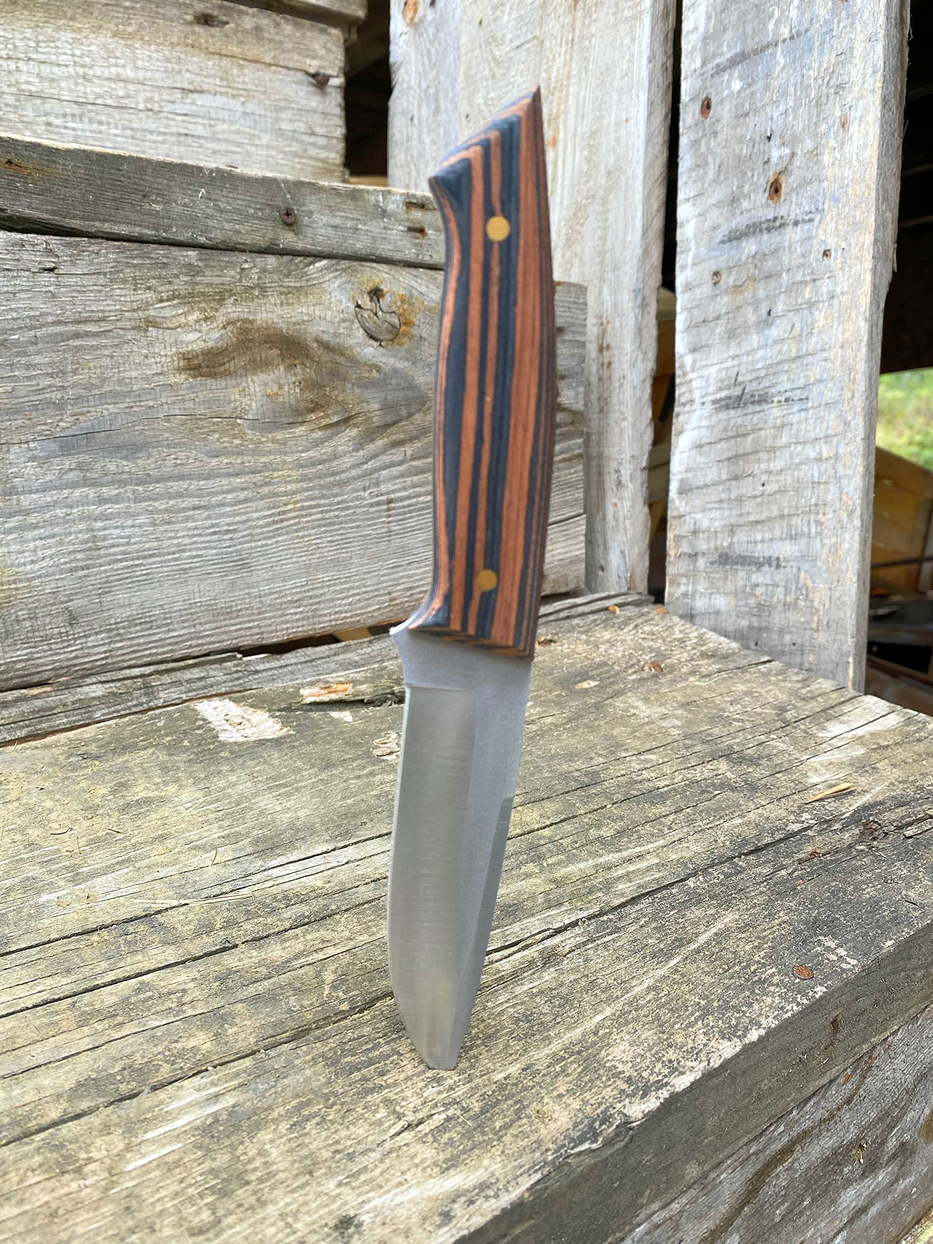 Handmade Tactical Knife Stainless Steel Survival Knife for Hunting and Camping- Fixed Blade Knives with Ebony Wood