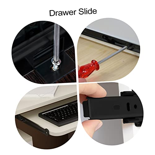 STOBOK 1 Pair Keyboard Rails Keyboard Stand for Desk Keyboard Holder Under Desk Keyboard Tray Slide Rail Work Desk Accessories Plastic Serving Tray Drawer Rails Durable Keyboard Slide Set