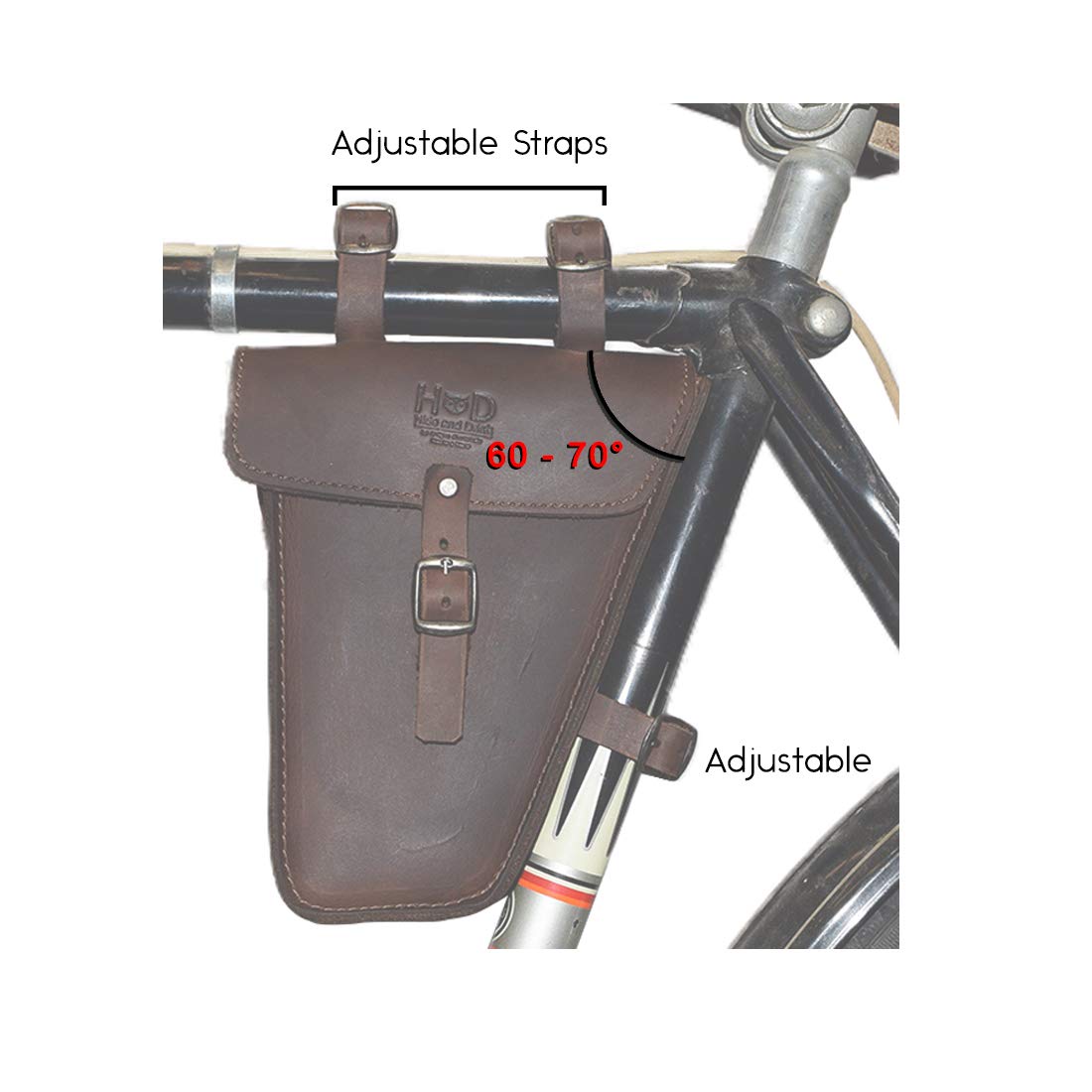 Hide & Drink, Triangular Frame Bag for Bicycle, Bike Tool Pouch, Accessories, Repair Tools Storage Pouch, Biker Essentials, Full Grain Leather, Handmade, Blou Reed