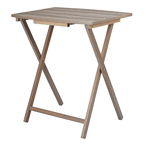 Rustic Grey,5pc XL Oversized Tray Table Set