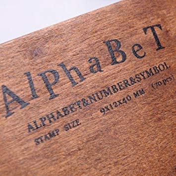 YPSelected Set of 70pcs Vintage Style Wooden Rubber Alphabet Letters Number Symbol Stamps (Regular Script)