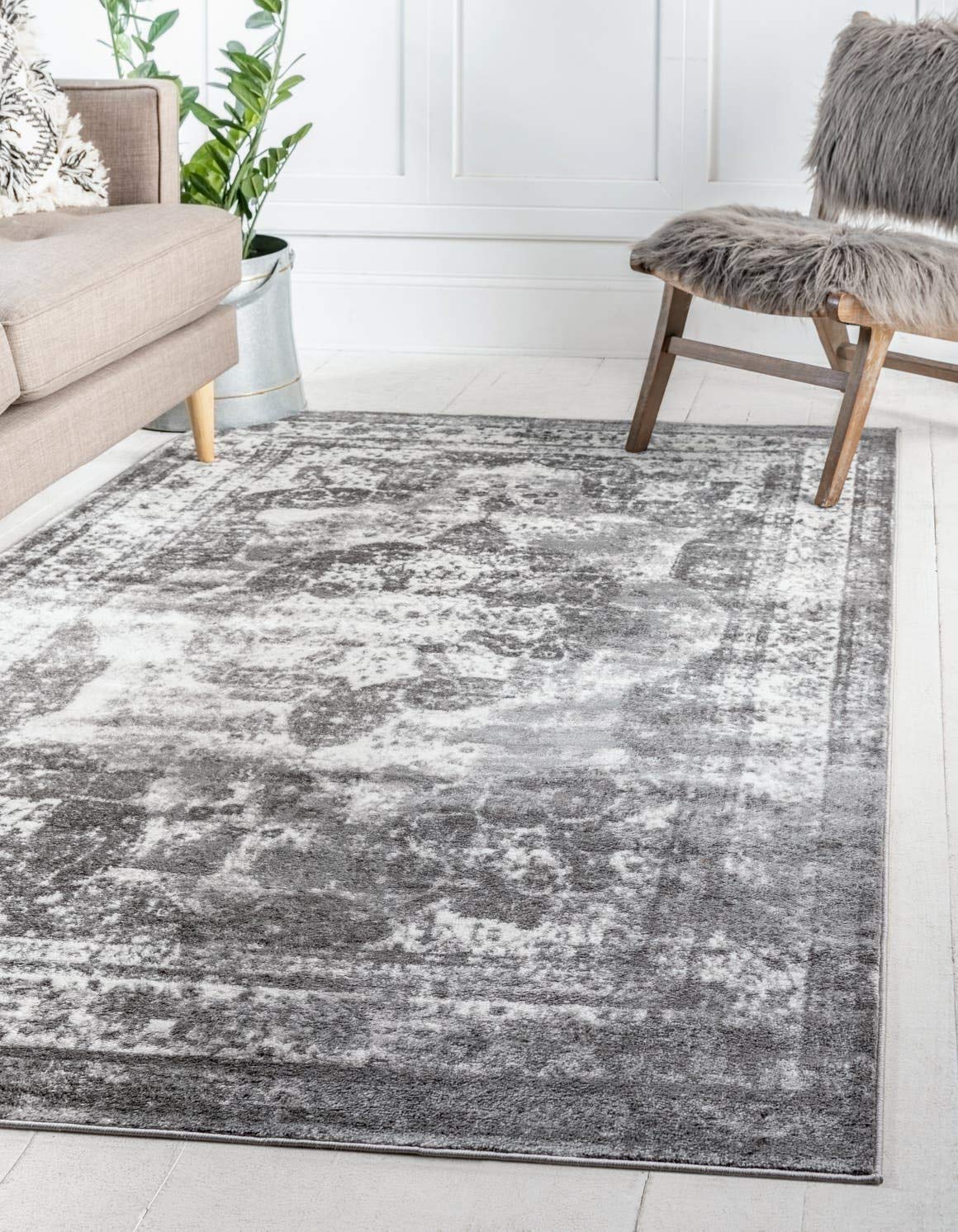 Unique Loom Sofia Collection Area Rug - Salle Garnier (3' 3" x 5' 3" Rectangle, Gray/ Ivory)