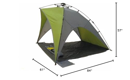 Genji Sports Star Canopy Instant Beach Sun Shelter, Green/Beige, One Size