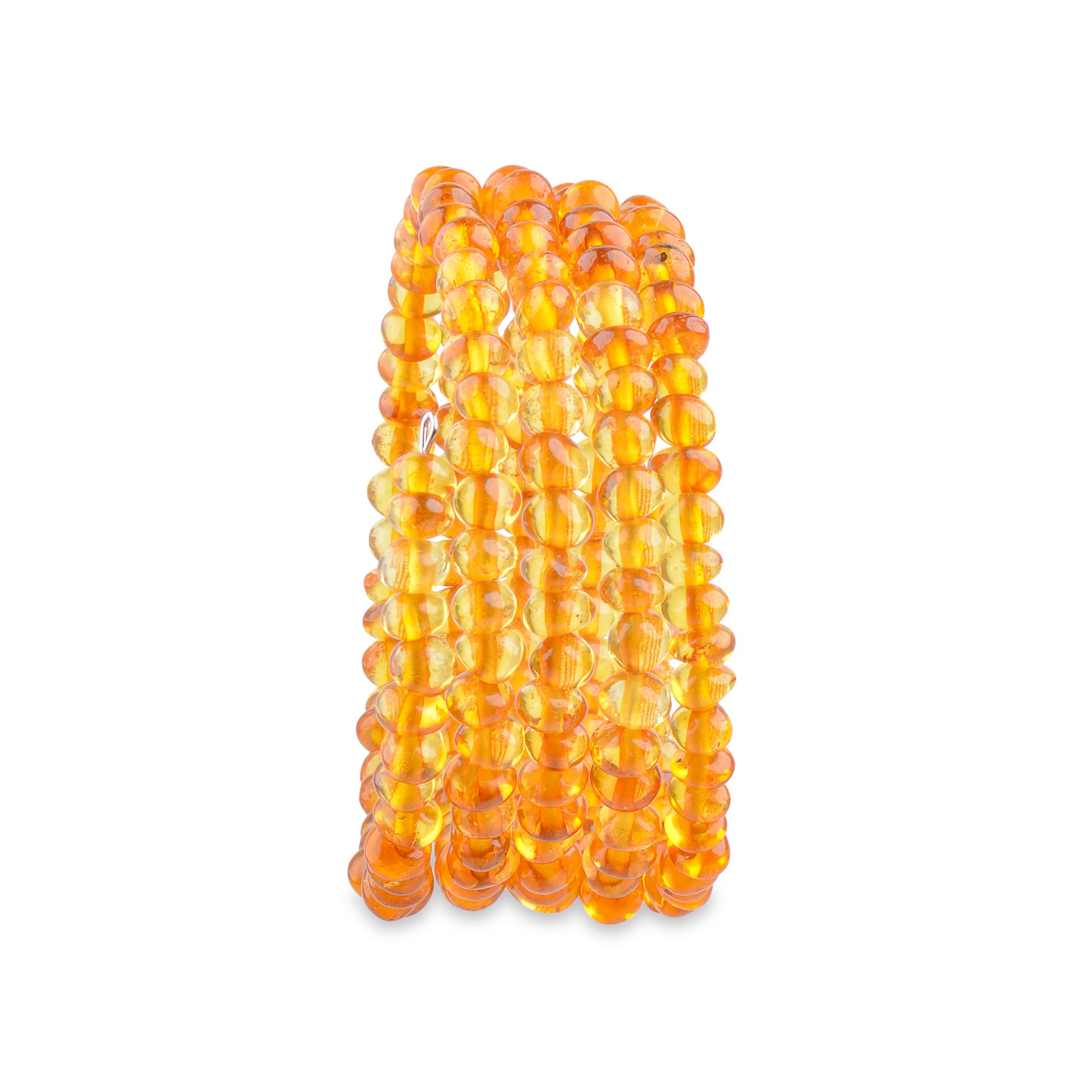 Genuine Amber Women’s Bracelet - Hand-Assembled Natural Jewelry from Europe - Baltic Sea Amber Beads - Cognac