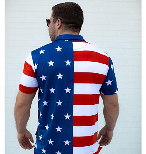 Greater Half USA Flag Golf Polo (S-XXXXL)