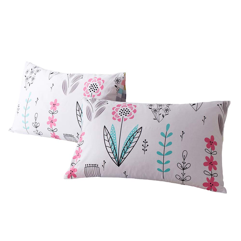HighBuy 100% Cotton Rabbit Print Pillowcases Set 2pcs, 20''×26'' Kids Queen Decorative Pillow Cover,Set of 2,Standard,Envelope Closure Standard Pillowcase