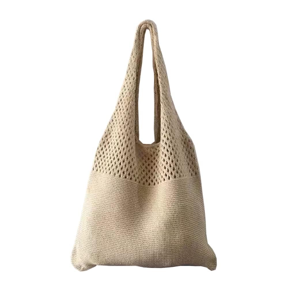 Knit Cute Handbag for Women Crochet Tote Bag Large Capacity Shoulder Hobo Bag