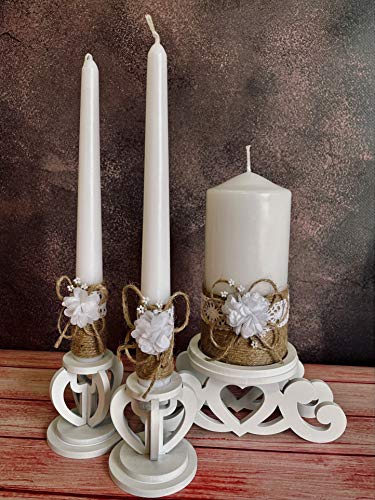 Unity Candle Holder-Unity Candle Stand-Unity Candle Holder Set-Pillar Candle Holder-Wedding Gift -Ceremony Decoration-Wedding Centerpiece