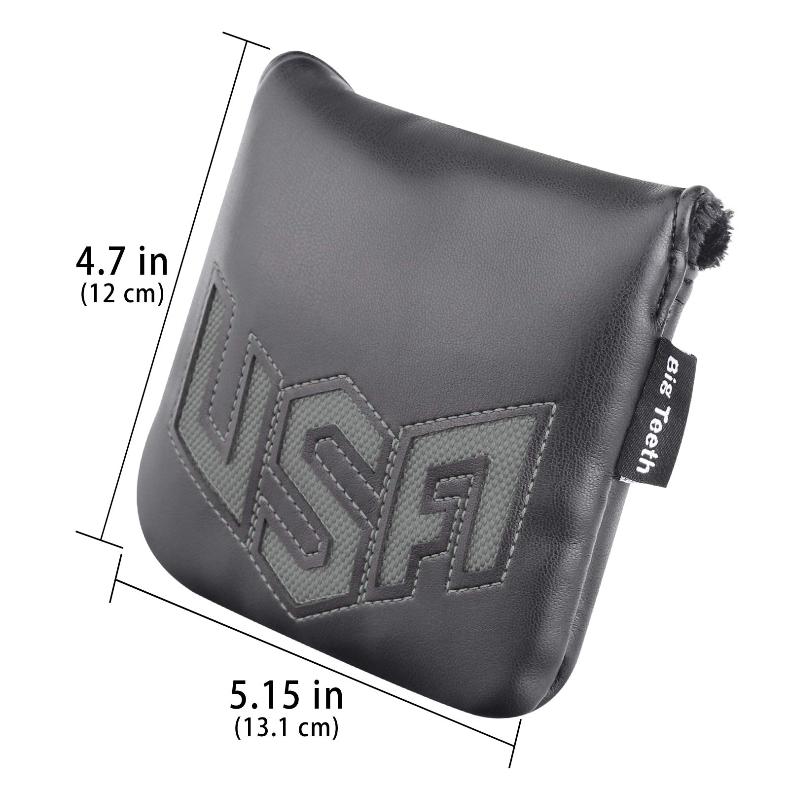 Golf Head Covers Mallet Square/Half Mallet Putter Golf Club Protector USA Pattern Fit for RH (Heel Shaft-Red)