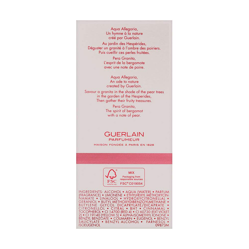 Guerlain Aqua Allegoria Pera Granita for Women Eau de Toilette Spray, 4.2 Ounce