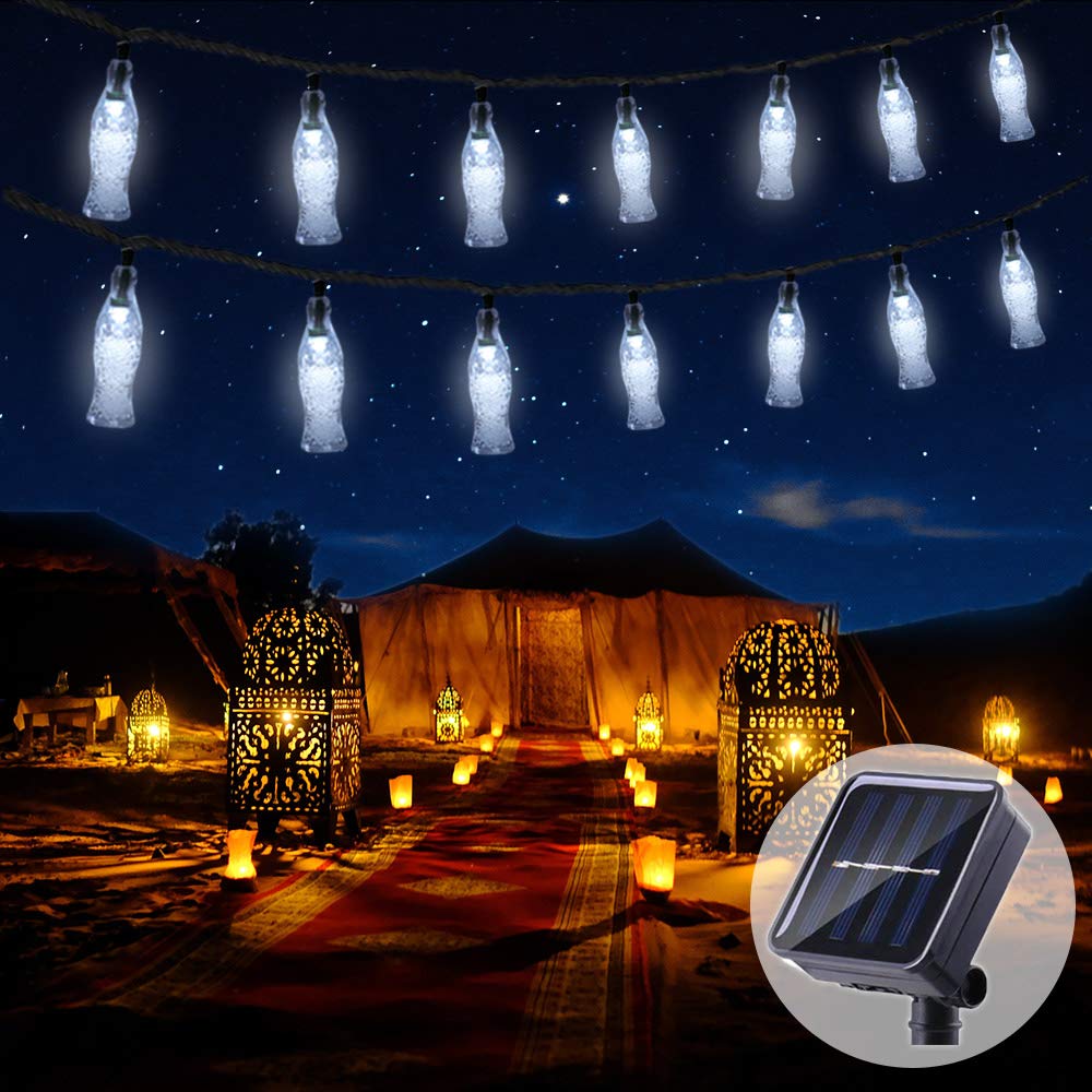 INFLATION Solar String Lights Outdoor,8 Modes of Outdoor Crystal Waterproof String Lights Garden Decorative lamp Ground Plug Christmas Decorations Lights, Parties, Romantic Decorations Lights