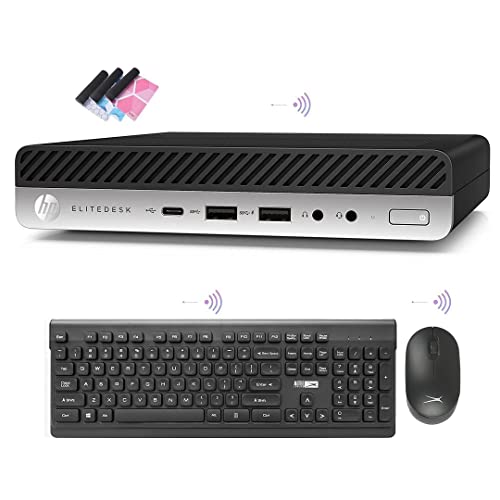 HP Mini Computers EliteDesk 800 G4 Windows 11 Tiny Desktop,i7 Hexa-Core Micro Business Desk Top 16GB Ram 1TB NVMe M.2 SSD,WiFi,BT,HDMI,DP,USB-C,4K Support,Wireless K&M + TJJ Mouse PAD(Renewed)