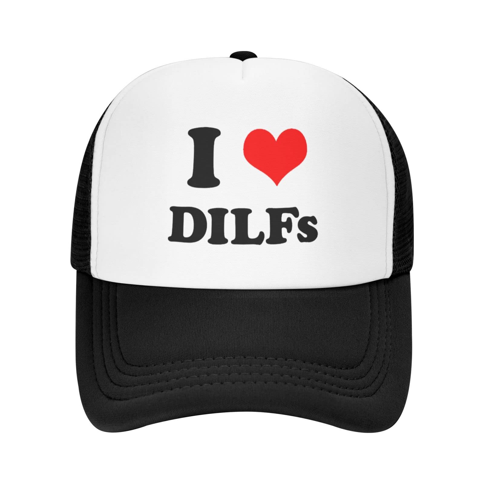 HDRAY Sun Caps Fishing Hat I Love Dilfs Women Snapback Hat Dad Hat Adjustable Dad Hat Unisex Black, One Size