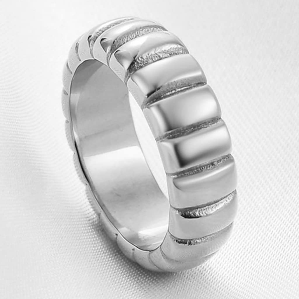 Jude Jewelers 6mm Stainless Steel High Polished Classic Plain Wedding Band Ring (Silver, 6)