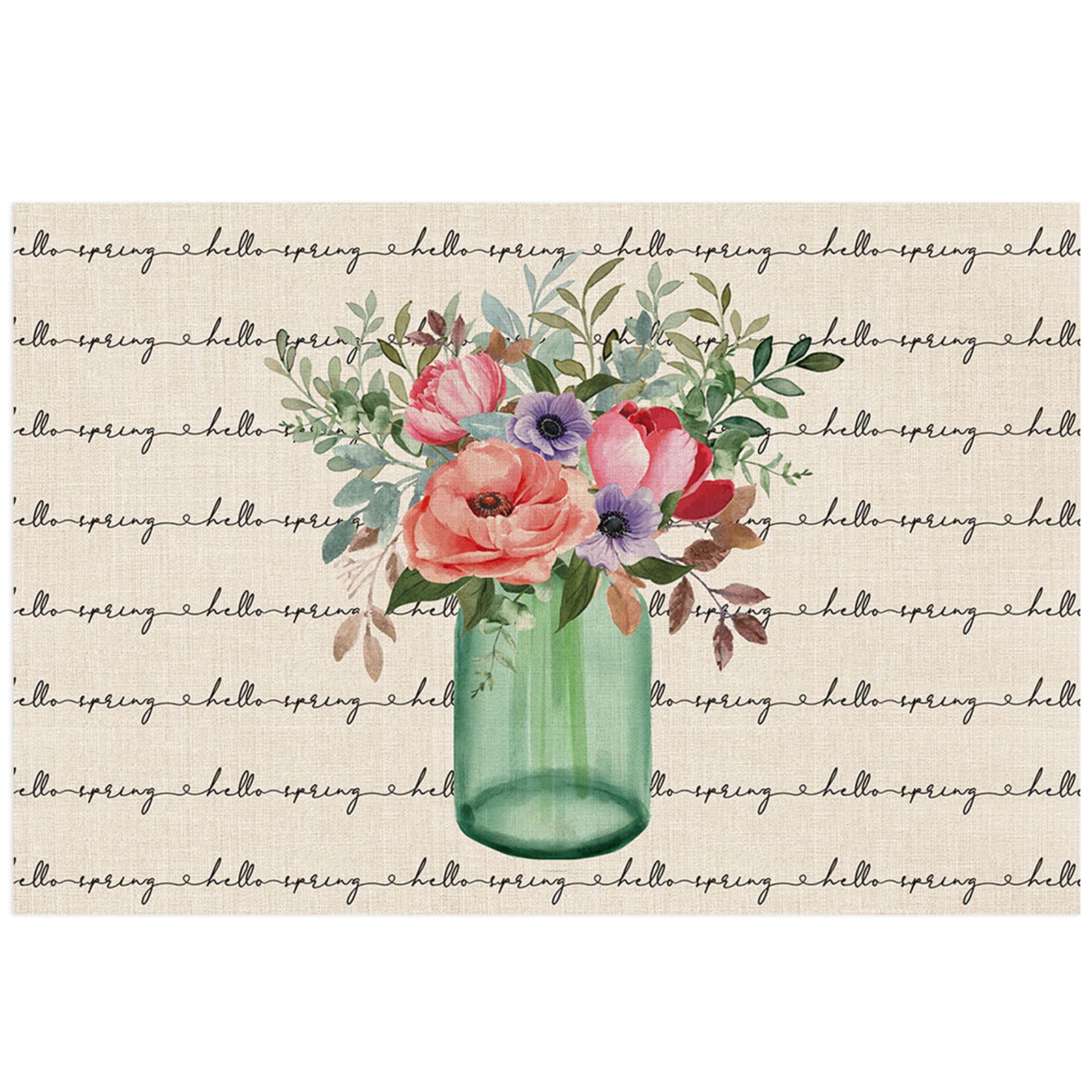 Glass Bottle Fish Tank Stickers PVC Aquarium Background Easy Use Fish Backdrop Aquarium for Fish Tank Decoration 18.4x48.8 inch Flower Hello Spring Line Texture