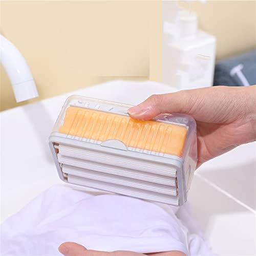 INKSKI Square Soap Travel Case Soap Box Hands Free Foaming Soap Dish Multifunctional Soap Dish Hands Free Foaming Draining Household Storage Box Cleaning Tool (Color : Gray)