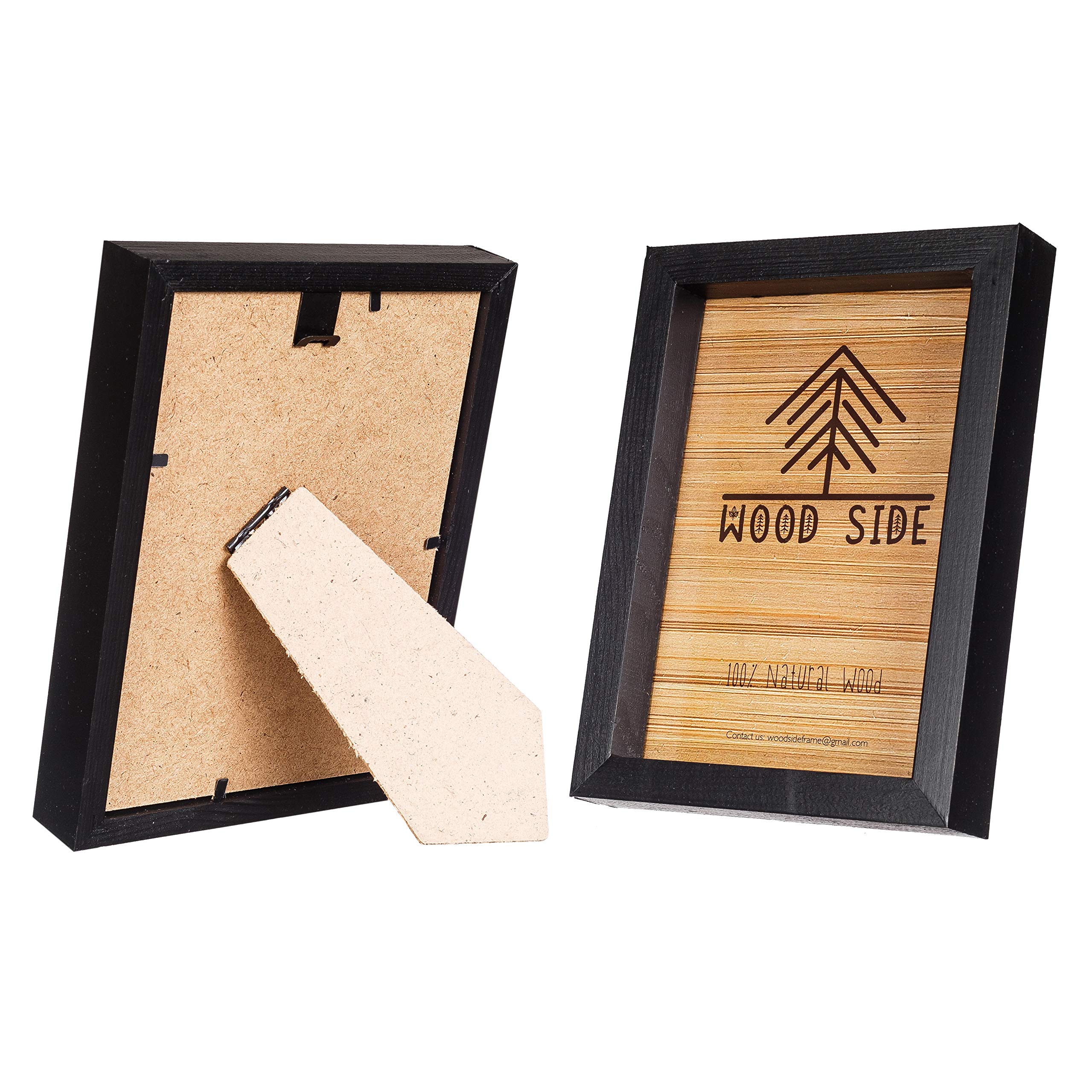 Green Wooden Picture Frames 8x10 Set of 2 - Natural Rustic Solid Wood Thick Borders, Wall Mount and Tabletop Display