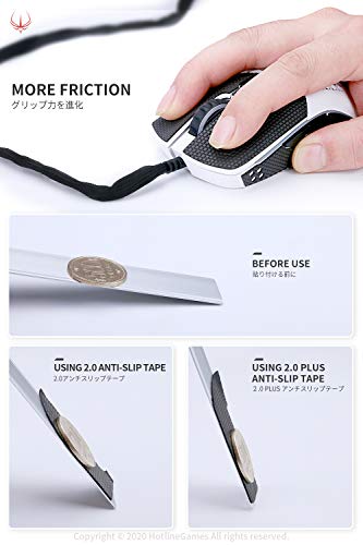 HOTLINEGAMES [Grip Upgrade] 2.0 Plus Mouse Anti Slip Grip Tape Compatible with Logitech G Pro X Superlight Wireless Gaming Mouse Skins,Sweat Resistant,Cut to Fit,Easy to Apply,Pro Performance Upgrade
