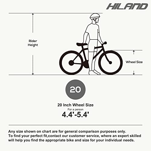 HILAND 20 Inch Kids Bike BMX Bicycles Freestyle for Boys Teenagers White Blue
