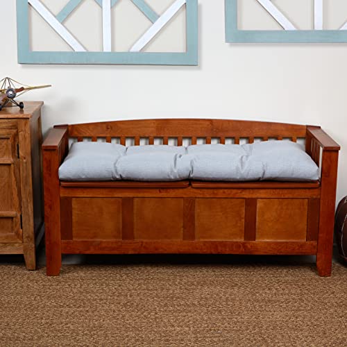 Klear Vu The Gripper Omega Non-Slip Tufted Bench Cushion for Indoor Furniture, Entryway Storage, Bay Window, Corner Nook or Piano Seat, 43 Inches, Gray