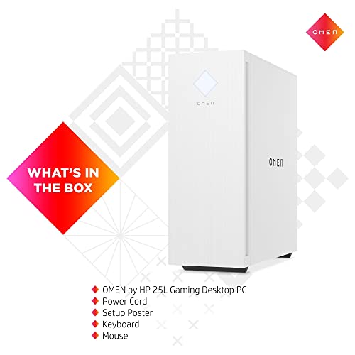 HP OMEN 25L Tower Gaming Desktop, 12th Gen Intel 12-Core i7-12700 up to 4.9GHz, 128GB DDR4 RAM, 2TB PCIe SSD + 2TB SSD, GeForce RTX 3070 8GB, WiFi 6, BT 5.2, RGB Liquid Cooler, Windows 11 Pro