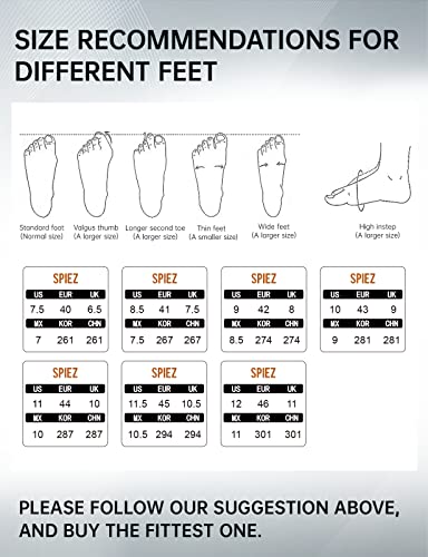 SPIEZ Mens Waterproof Non Slip Shoes, SRC Certification Food Service Shoes, Breathable Lightweight Slip Resistant Work Shoes Black US7.5-12