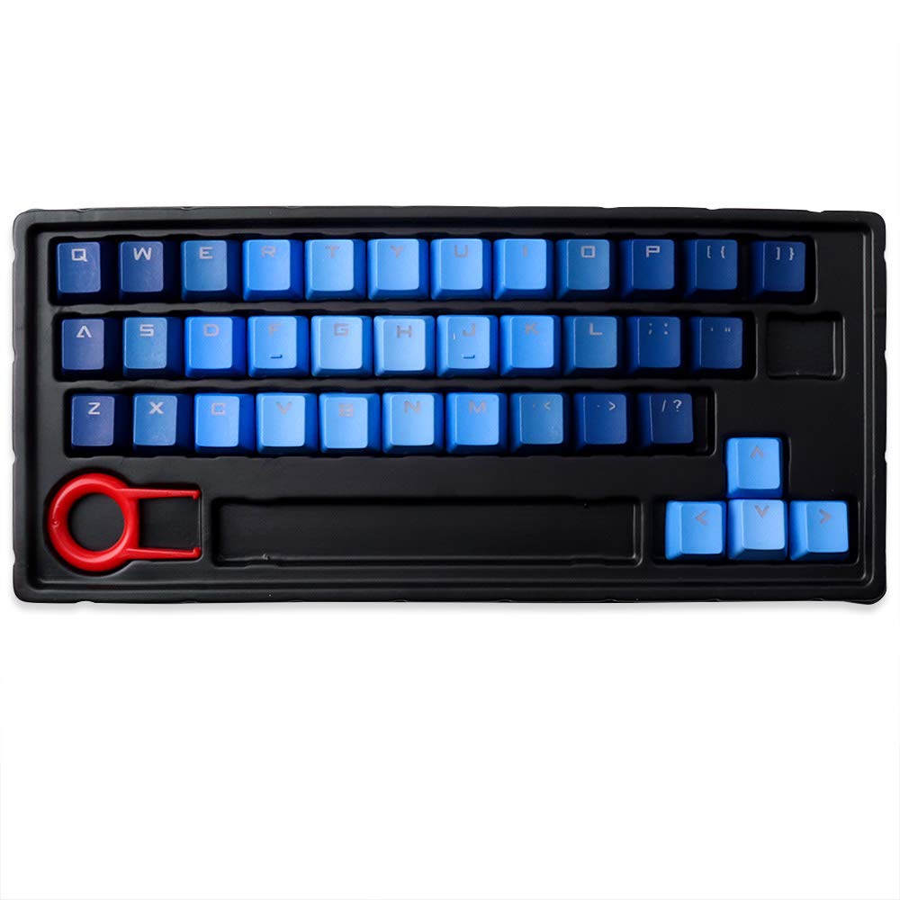 Gradient Color Keycap 37 PBT Double Shot Injection Backlit Keycaps Replacement for Cherry/ikbc/NOPPOO/Ducky Mechanical Gaming Keyboards(Flame Gradient Color)