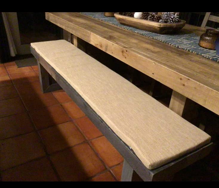 Jininworl Washable Bench Cushion, Non-Slip Bench Pad for Shoe Storage, Window, Piano, Dining (Brown; Personalize)