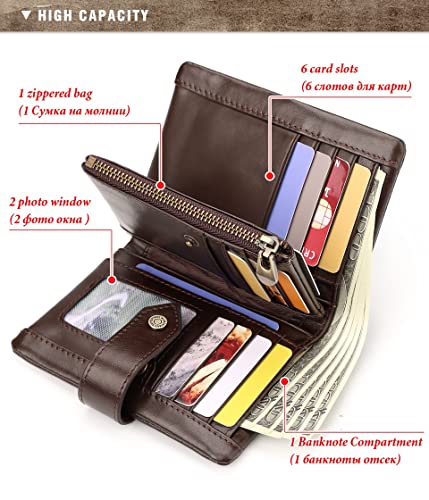 N/A Short Wallets Leather Business Clutch Bag Slim Purses with Coin Pock Et Women Wallet (Color : D, Size : 95mm*30mm130mm)