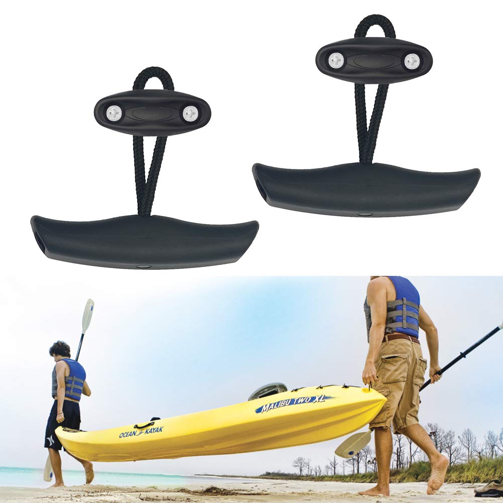 GEUNTECH 4 PCS Kayak Carry Handle with Cord and Pad Eyes Canoe Pull Handle T-Handle for Kayak Canoe Carrying Accessories