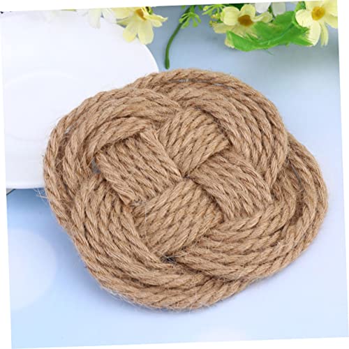 VOSAREA Table Coasters for Drinks Placemats Round Coasters for Drinks Absorbent Simple Cup Mat Cotton Placemat Cotton Rope Cup Coasters Cotton Cup Mat Cup Mat Handmade Home Placemat Jute
