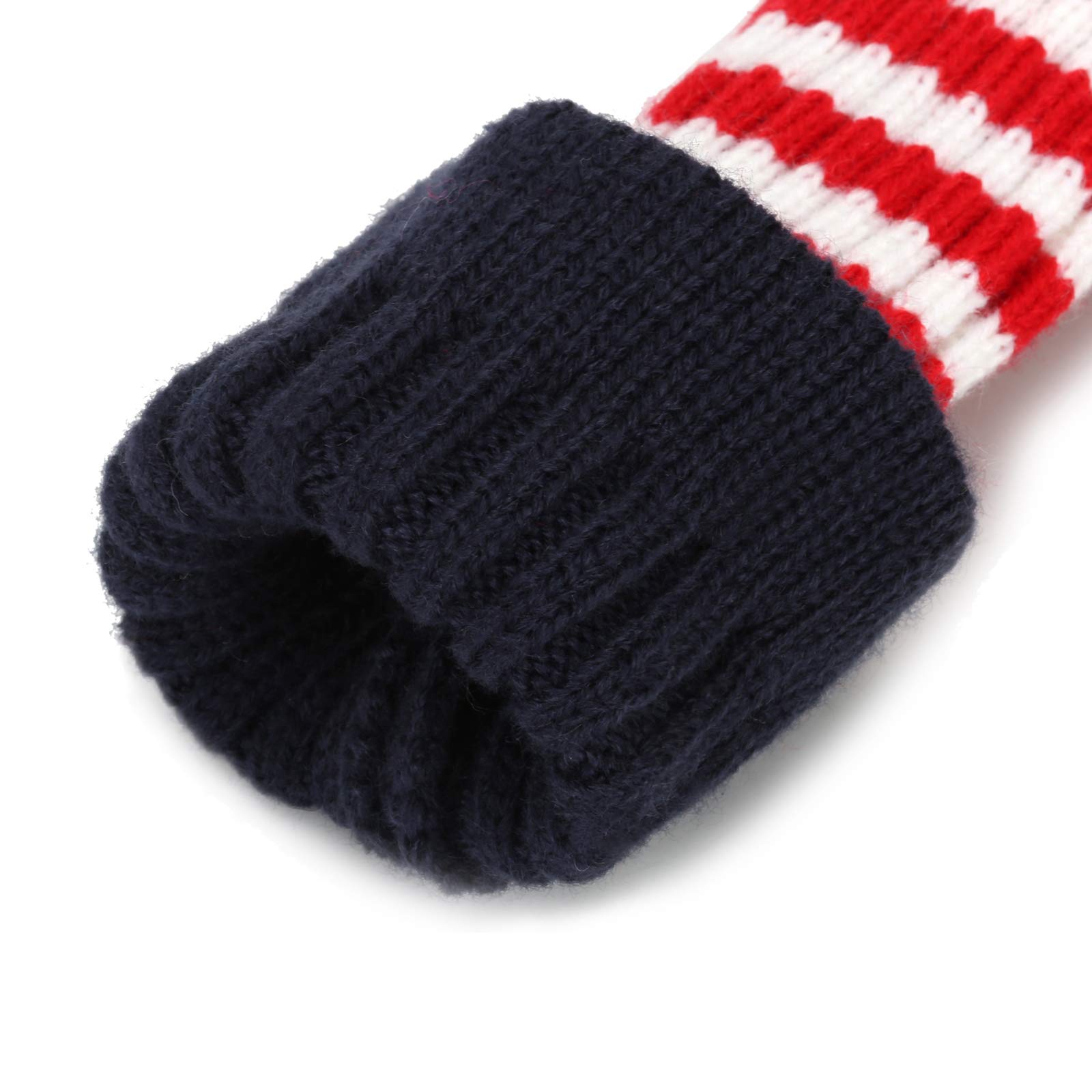 Golf Head Covers (3PCS) Driver Fairway #3#5 Knit Pom Pom White Blue Red USA Flag Desin with Number Tag