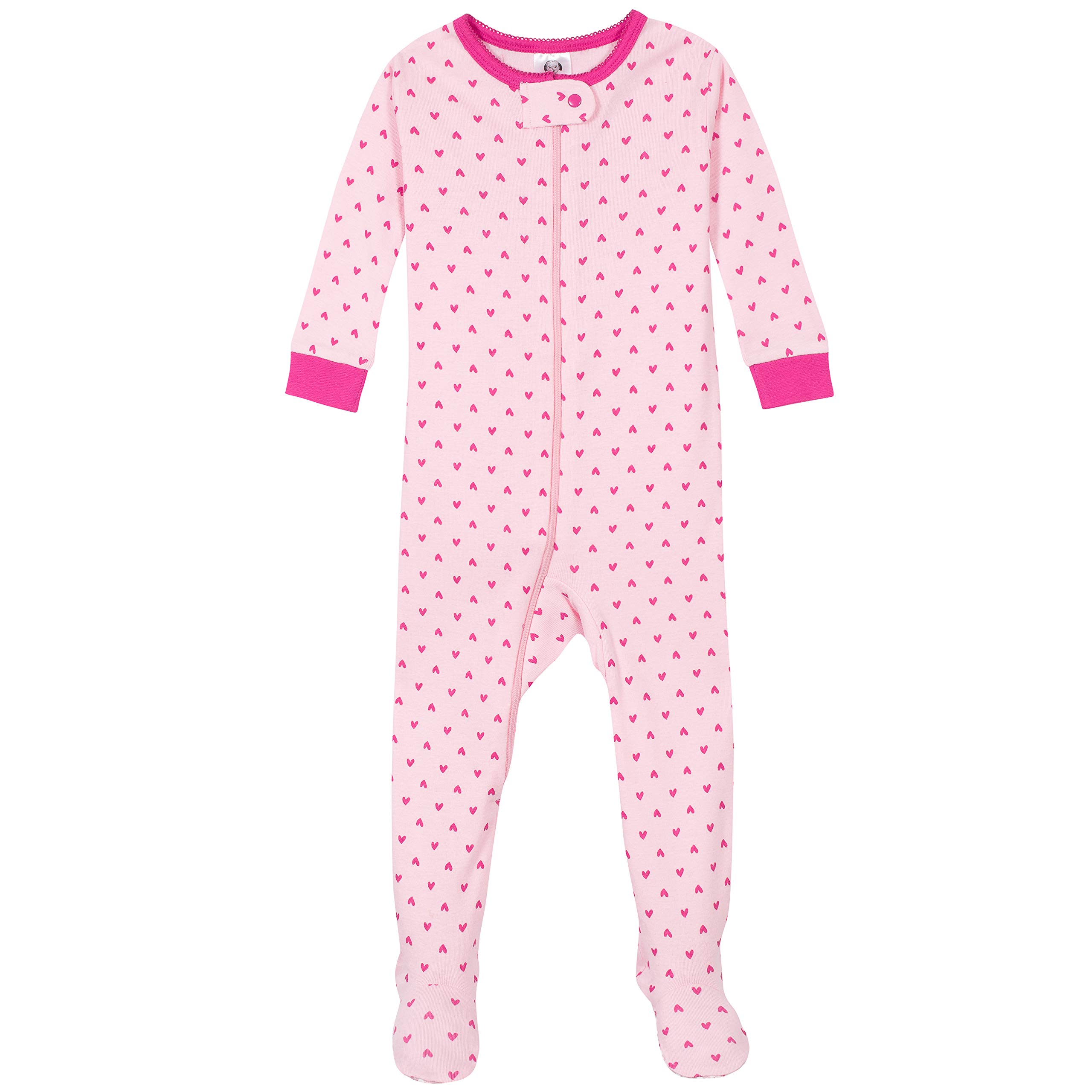 Gerber Baby Girls' 2-Pack Footed Pajamas, Rainbows Pink, 4T