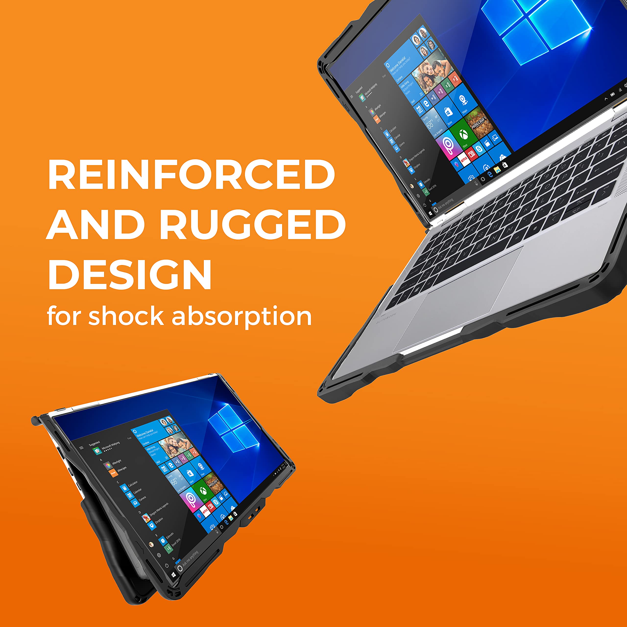Gumdrop DropTech Laptop Case Fits HP EliteBook x360 1030 G7/G8 (2in1). (Does Not Fit Other G7/G8 Models)–Drop Tested, Rugged, Shockproof Bumpers for Reliable Device Protection– Black