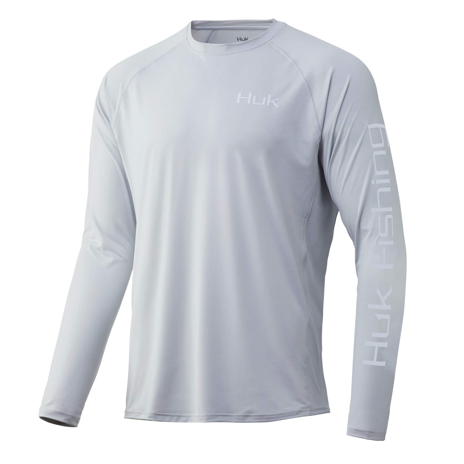 HUK Men's Pursuit Long Sleeve Sun Protecting Fishing Shirt, Bass-Glacier, Medium