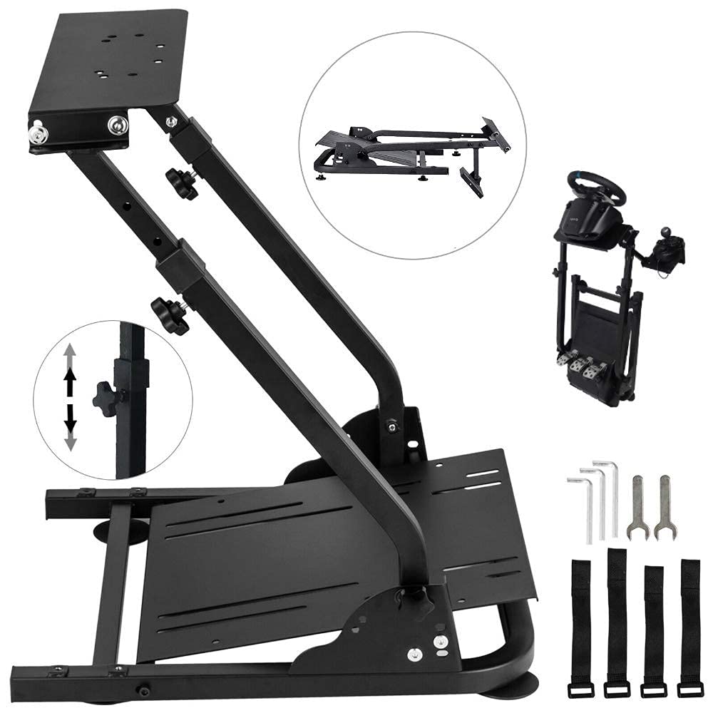 Hottoby G29 Racing Steering Wheel Stand Foldable&Multi-level Adjustable Fit for Logitech/Thrustmaster G920,G923&T150,T248,T300 Easy Storage&Install Gaming Simulator Cockpit,No Wheel Pedals